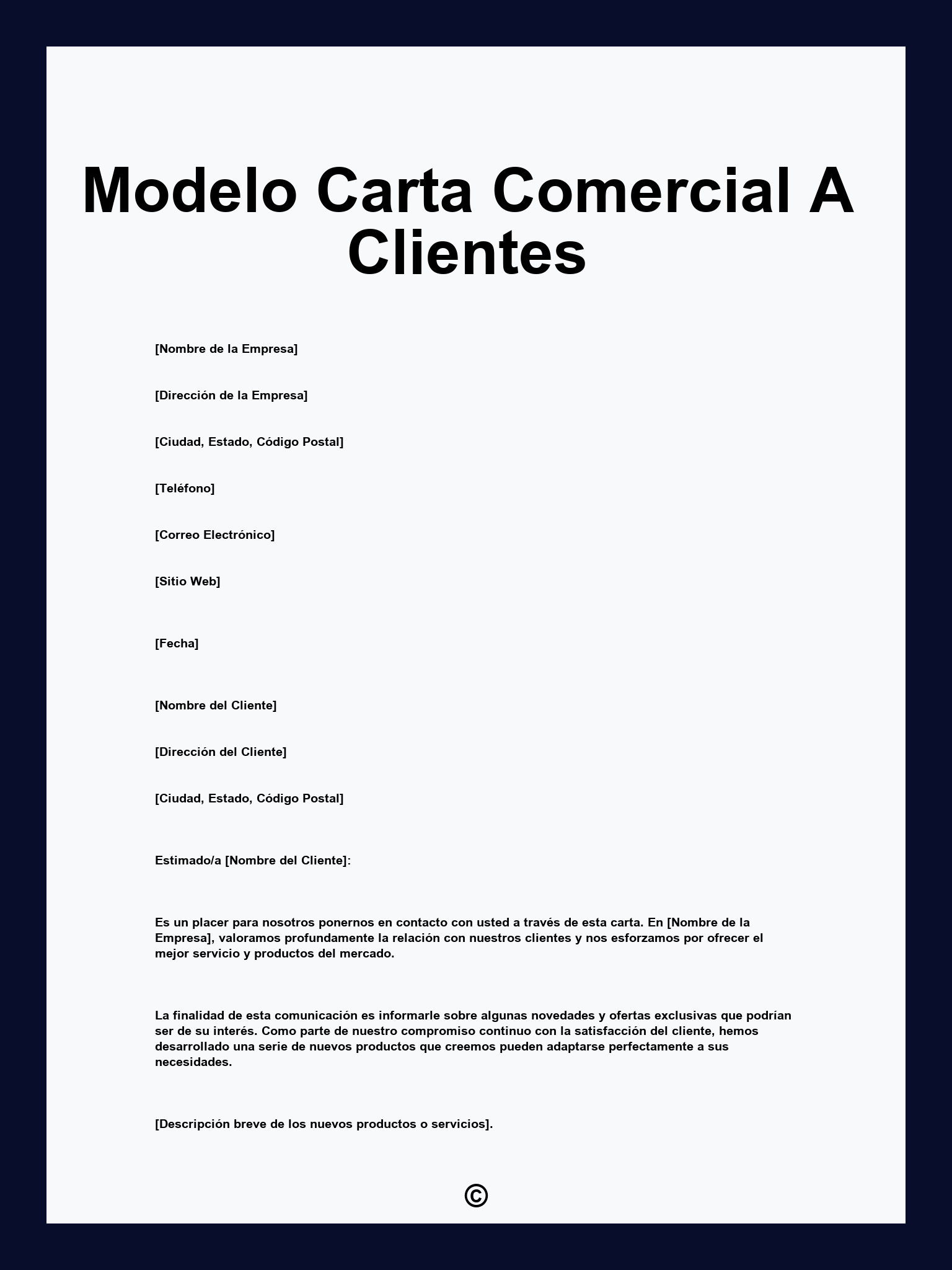 Modelo Carta Comercial A Clientes