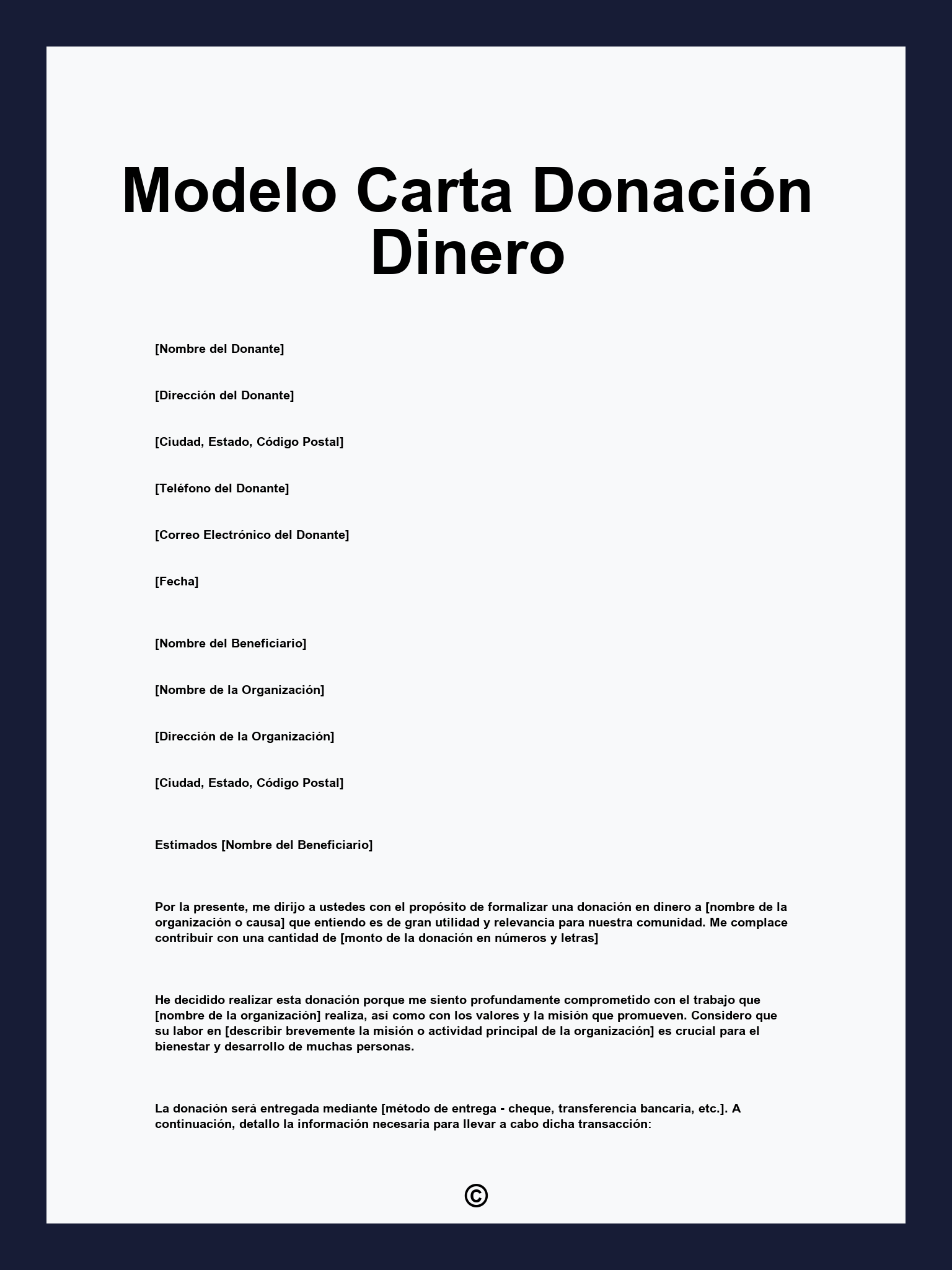 Carta De Donacion Ejemplo