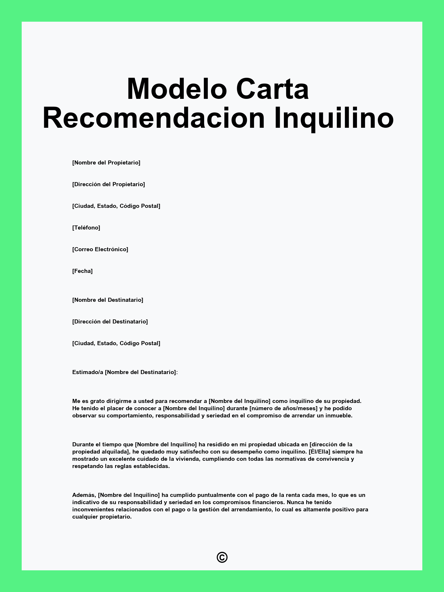 Modelo Carta Recomendacion Inquilino