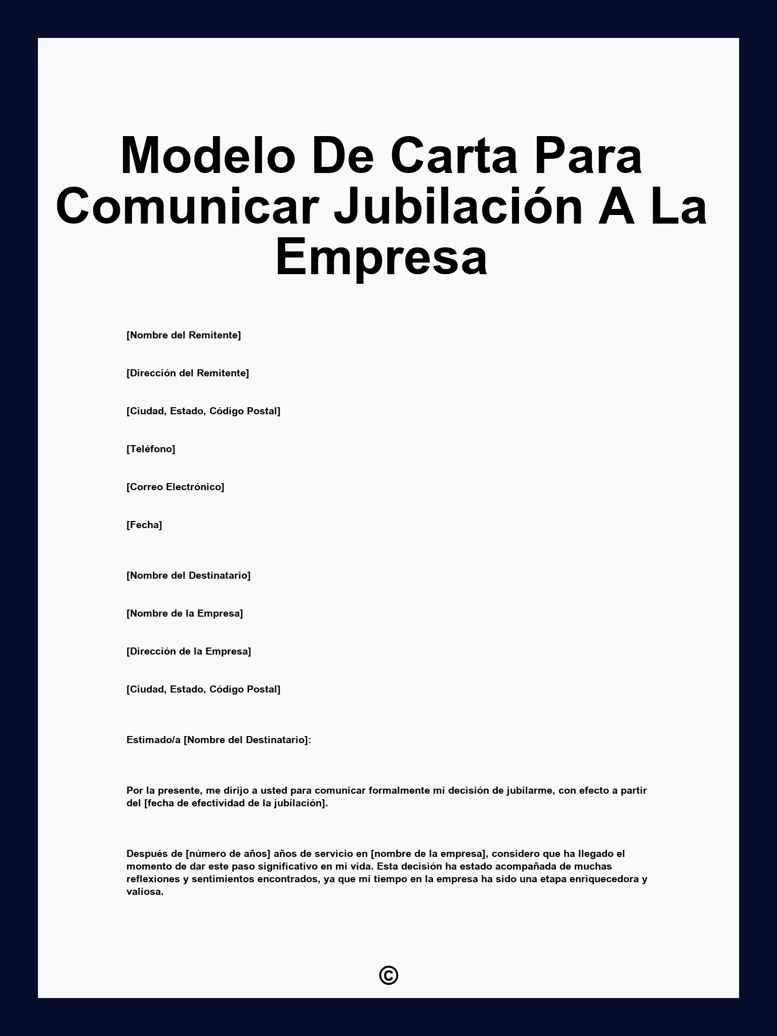 Modelo De Carta De Jubilacion Word