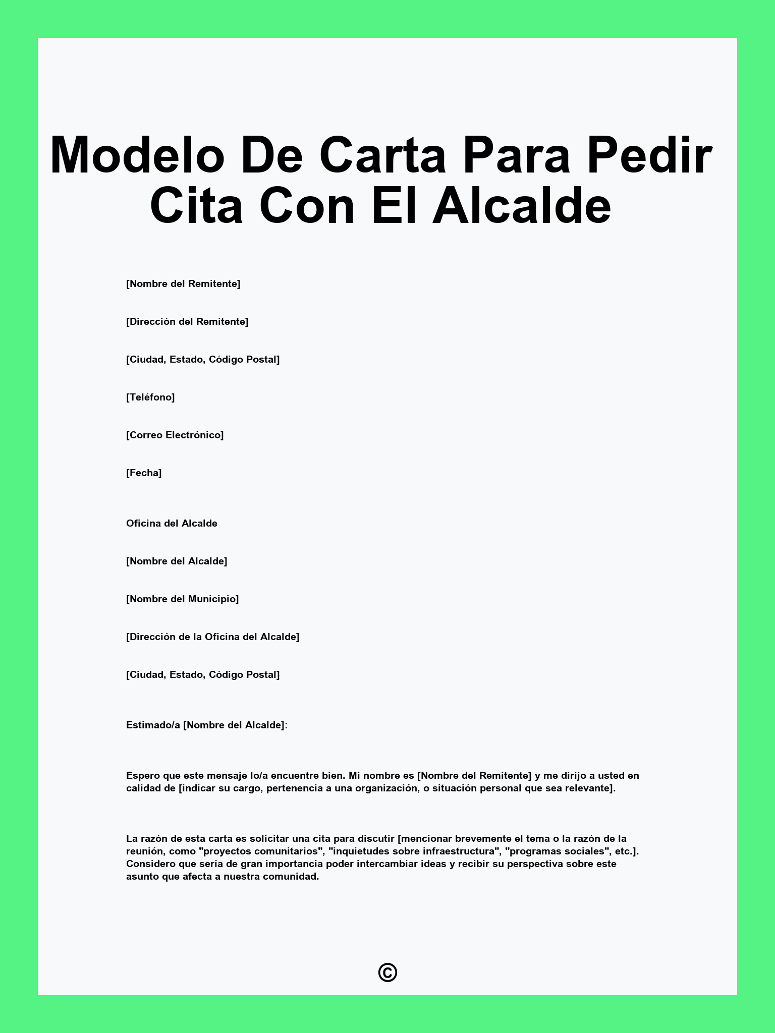 Modelo De Carta Para Pedir Cita Con El Alcalde
